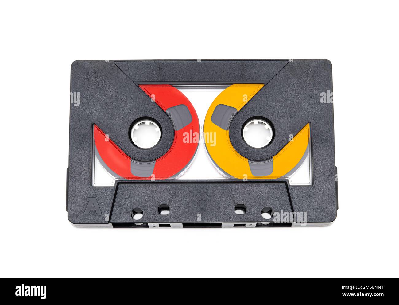 two color old audio cassette tape isolated on white Stock Photo - Alamy