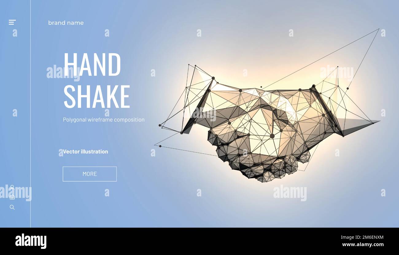 Handshake. Abstract illustration isolated on light background ...