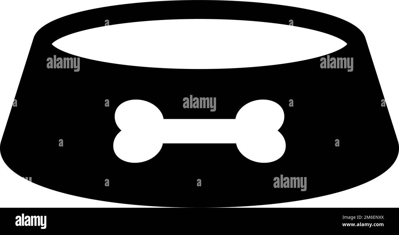 Dog food dish silhouette icon. Editable vector Stock Vector Image & Art ...