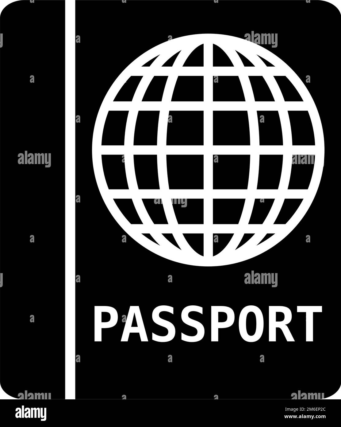 Passport Icon Flat Style International Identification Editable
