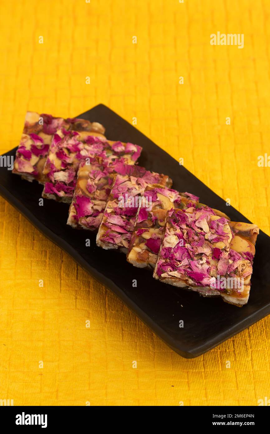 Rose Dry Fruit Chikki Also Called Gulab Til Gajak, Gazak, Gachak Are ...