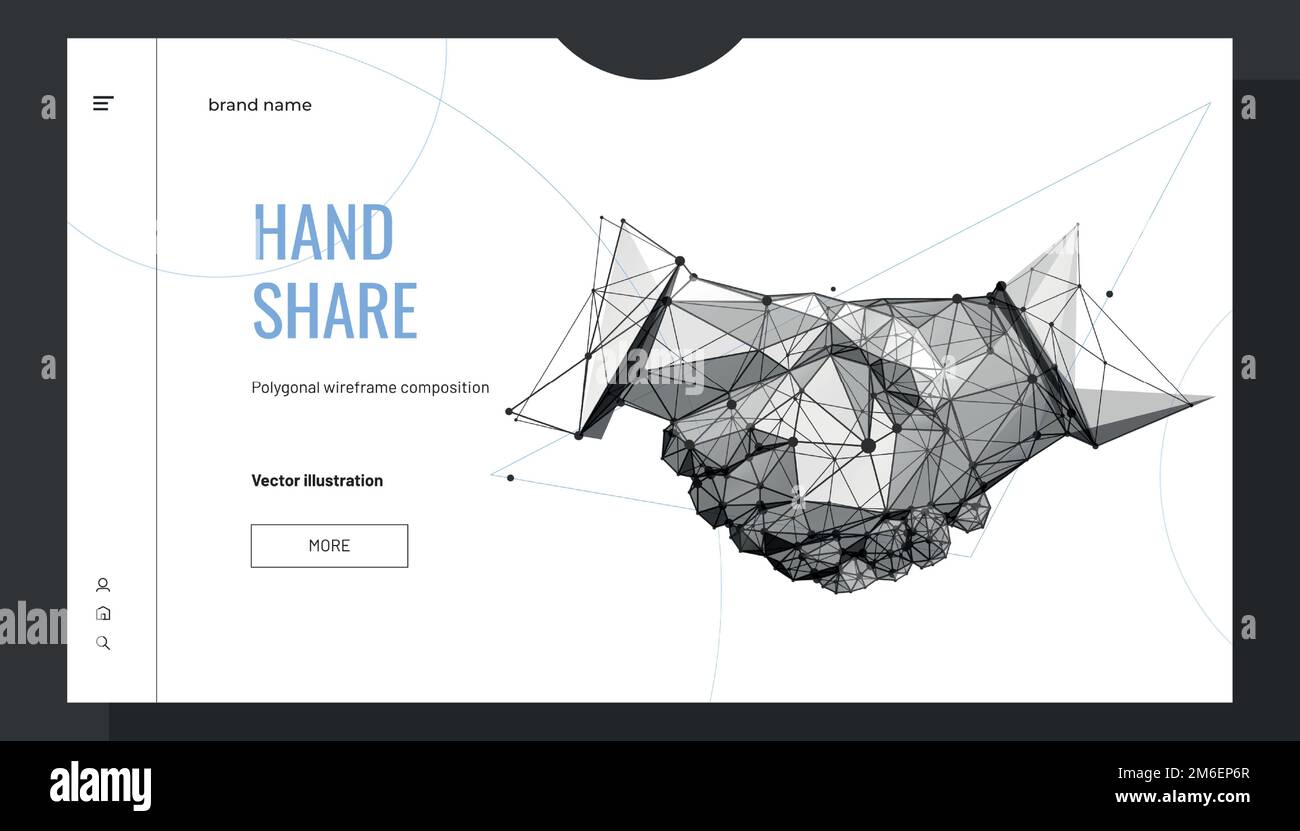 Handshake. Abstract illustration isolated on white background ...