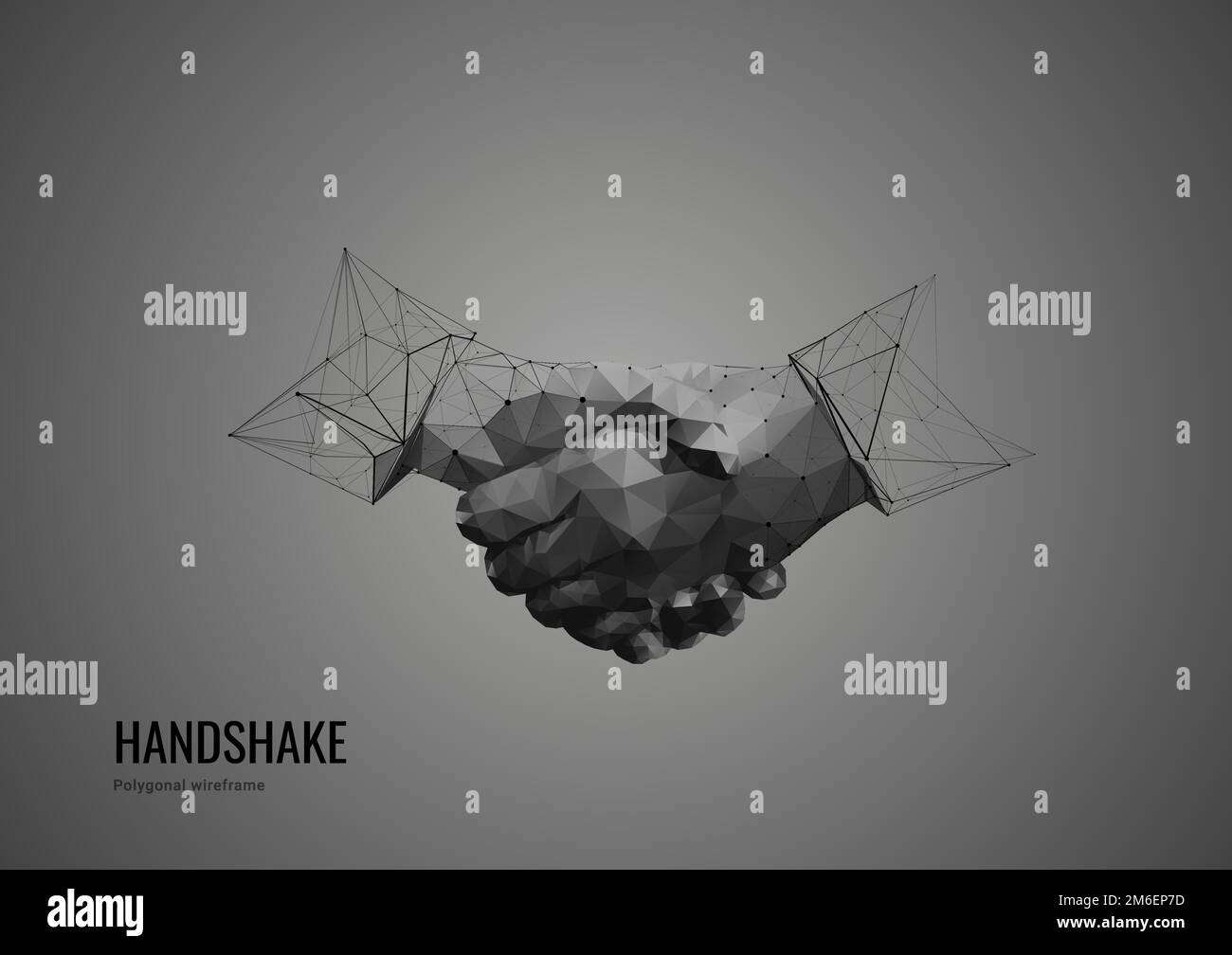 Handshake. Abstract image two hands handshake in the form of a starry ...