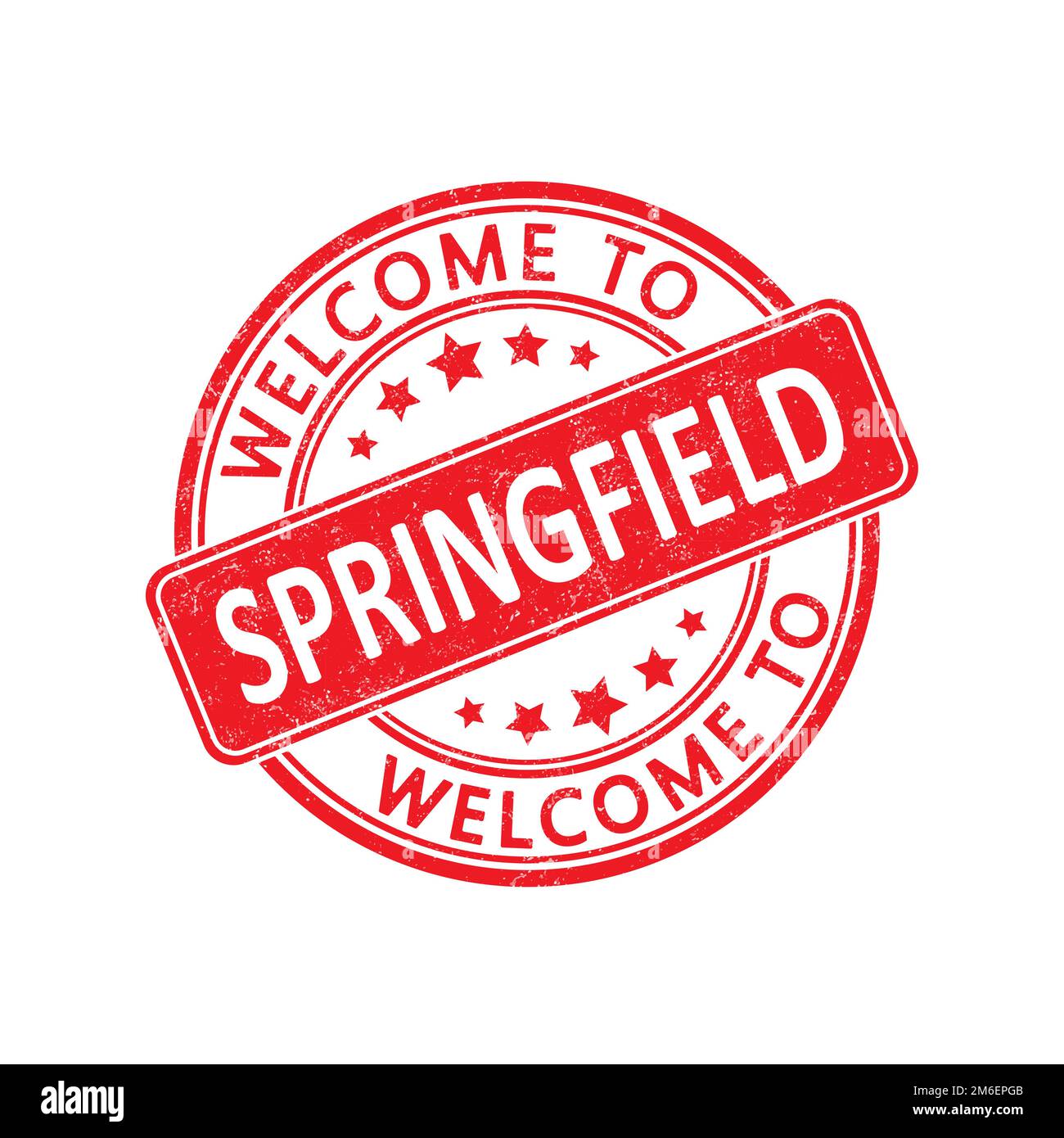 Welcome to SPRINGFIELD. Impression of a round stamp with a scuff. Flat ...