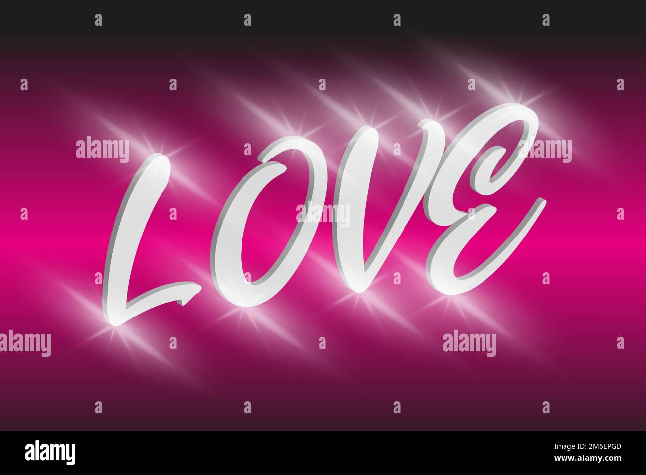 Handwriting 3d word LOVE. Marriage concept. Vector illustration Stock ...