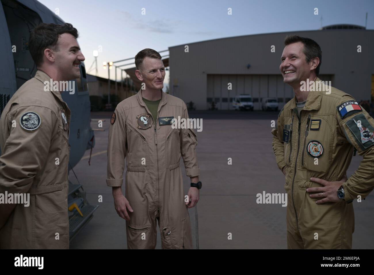 U.S. Marine Corps Capt. Christopher Johnson, left, and Maj. David Tuck ...