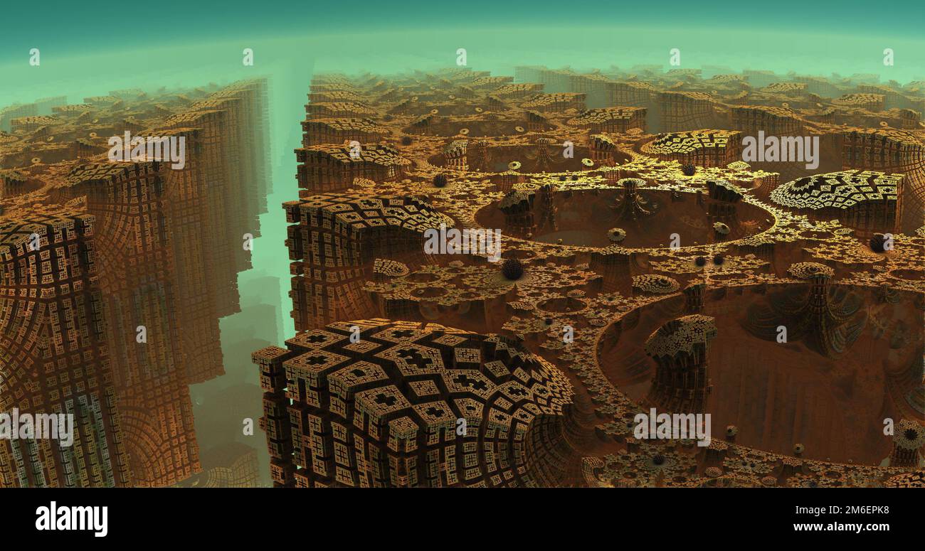 the surface of an alien planet under an alien sun 3d rendering Stock ...