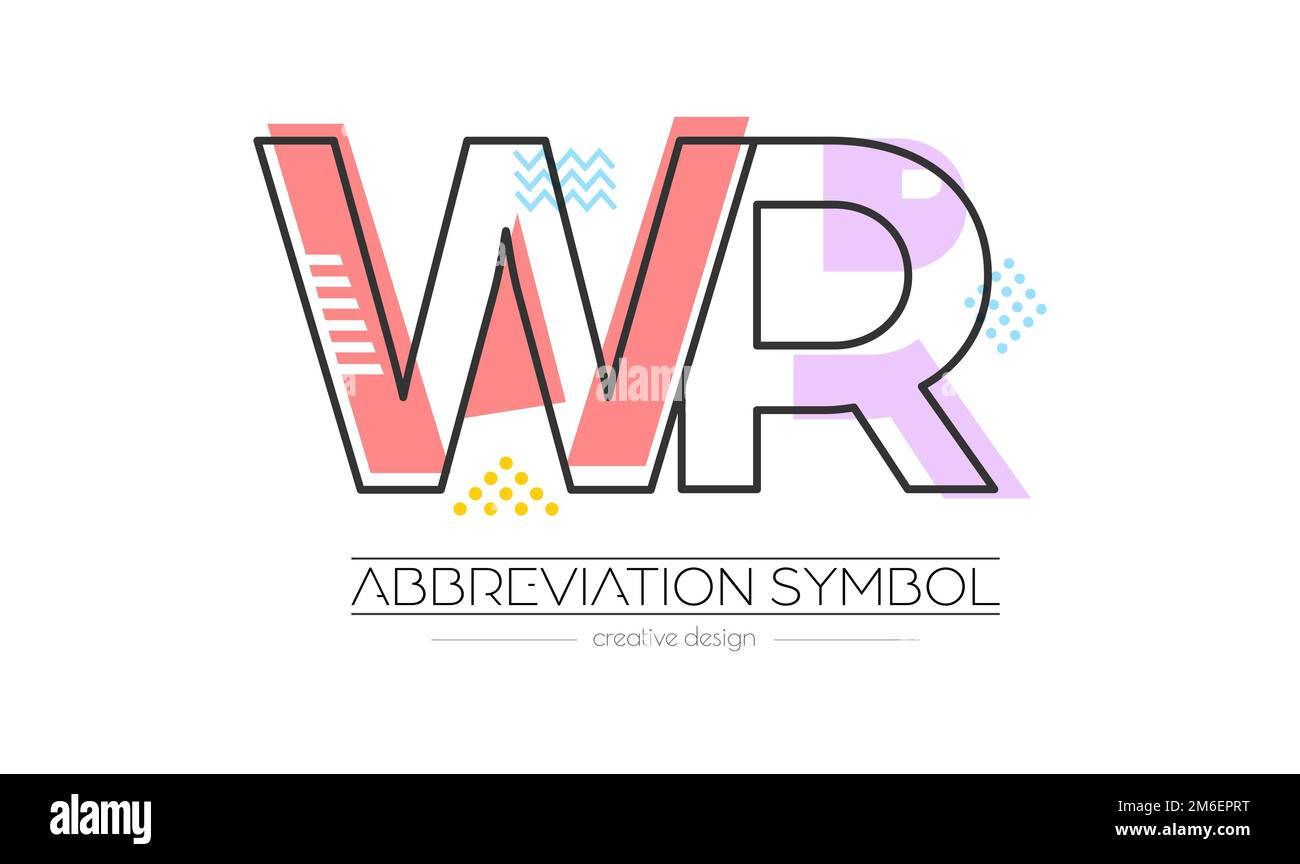 Letters W and R. Merging of two letters. Initials logo or abbreviation ...