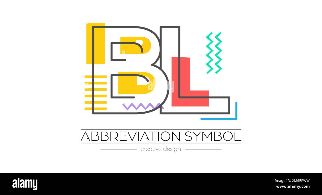 Letters B and L. Merging of two letters. Initials logo or abbreviation ...