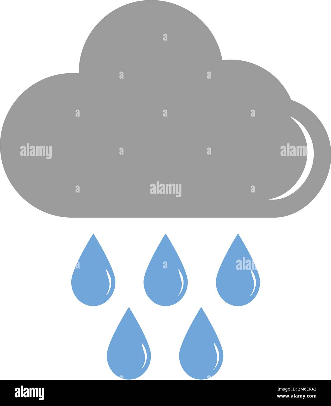 Rain cloud and rain icon. Rainy weather. Heavy rain. Editable vector ...