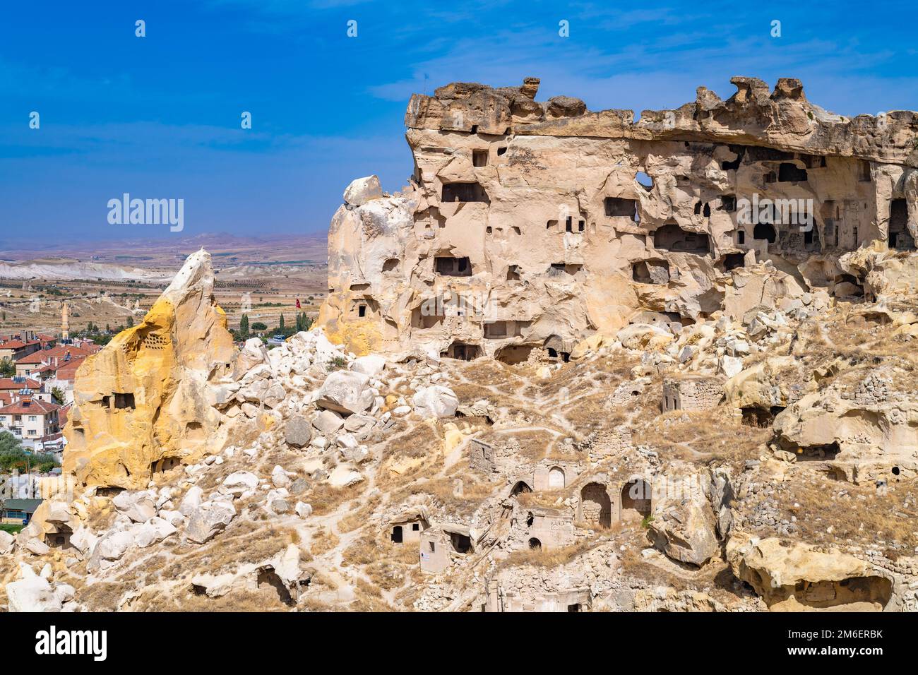 Cavusin ruined rock village in Cappadocia, Turkey Stock Photo - Alamy