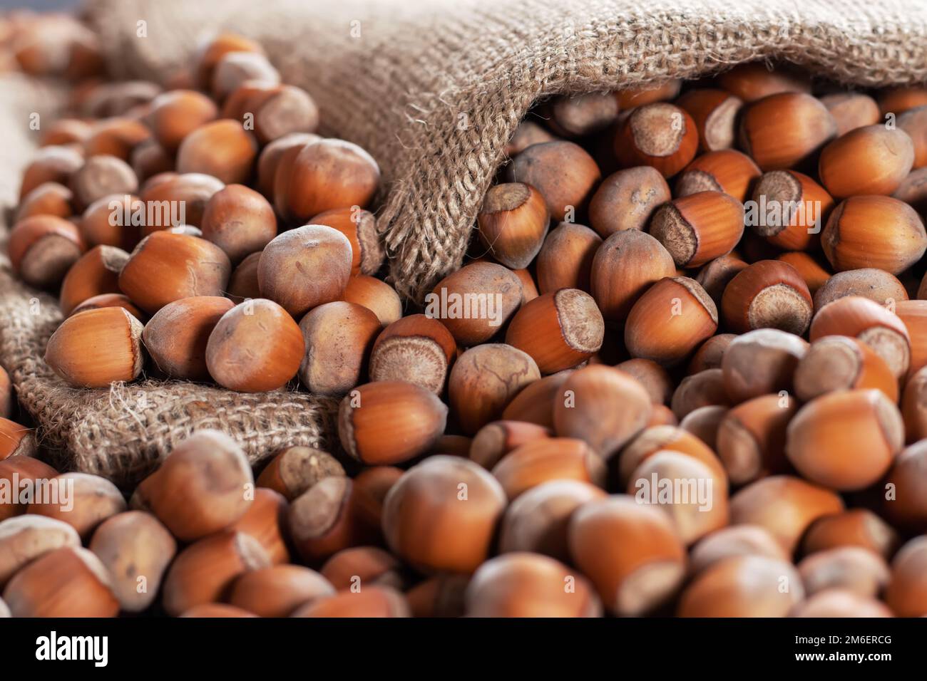Hazelnuts, filbert on old wooden table. heap or stack of hazel nuts ...
