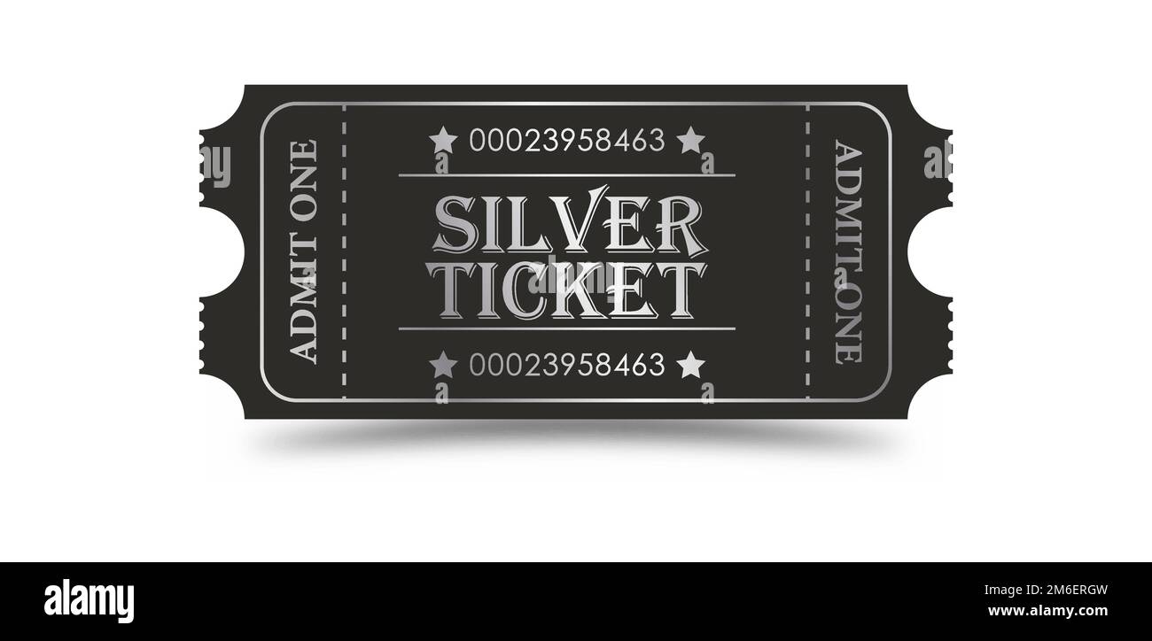 Silver Ticket. Vector illustration for websites, applications, cinemas ...