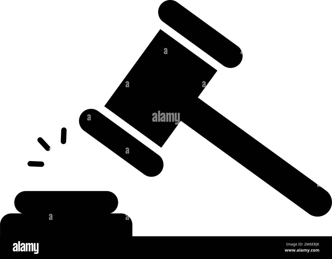 Hammer of the Trial. Judgment silhouette icon. Gavel icon. Editable ...