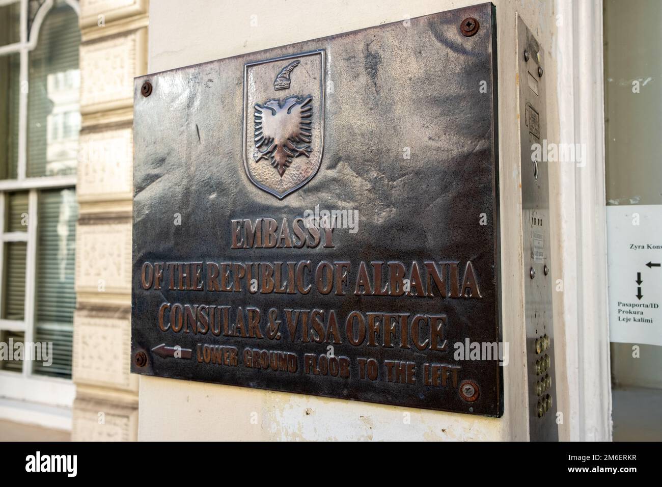 London- November 2022: Embassy of the Republic of Albania Consular and ...