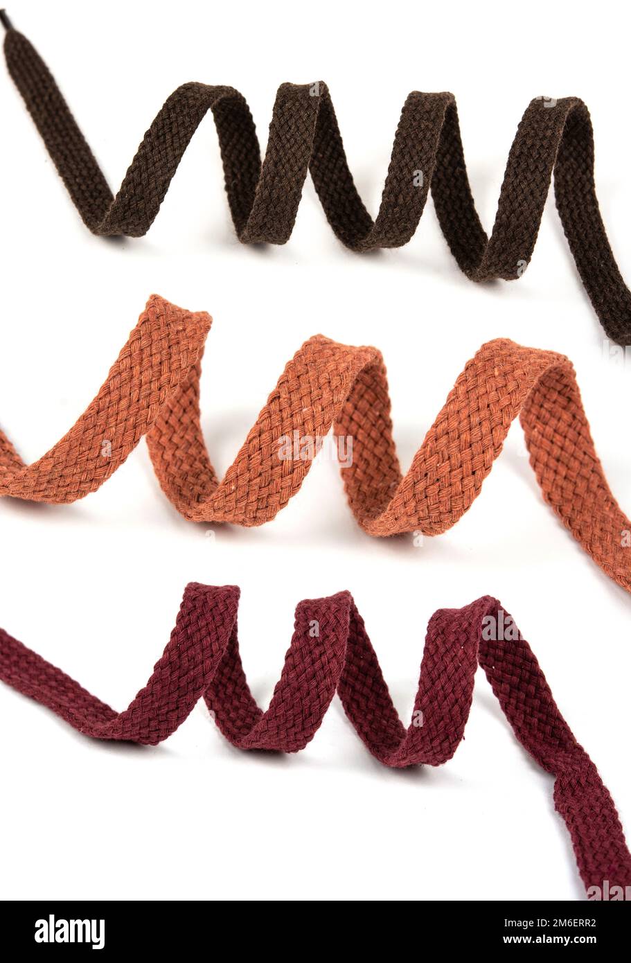 Red colorful curl spiral eco natural cotton flat cord lace bindweed ...