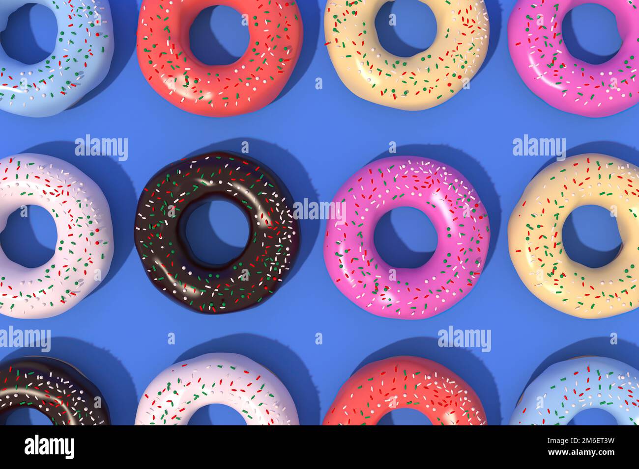 3d illustration of donut sweets For the holidays, New Year and ...