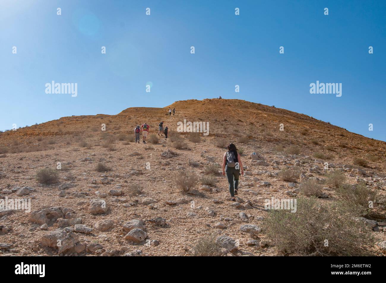Hiking in the Negev Desert, Israel near the town of Yeruham ...
