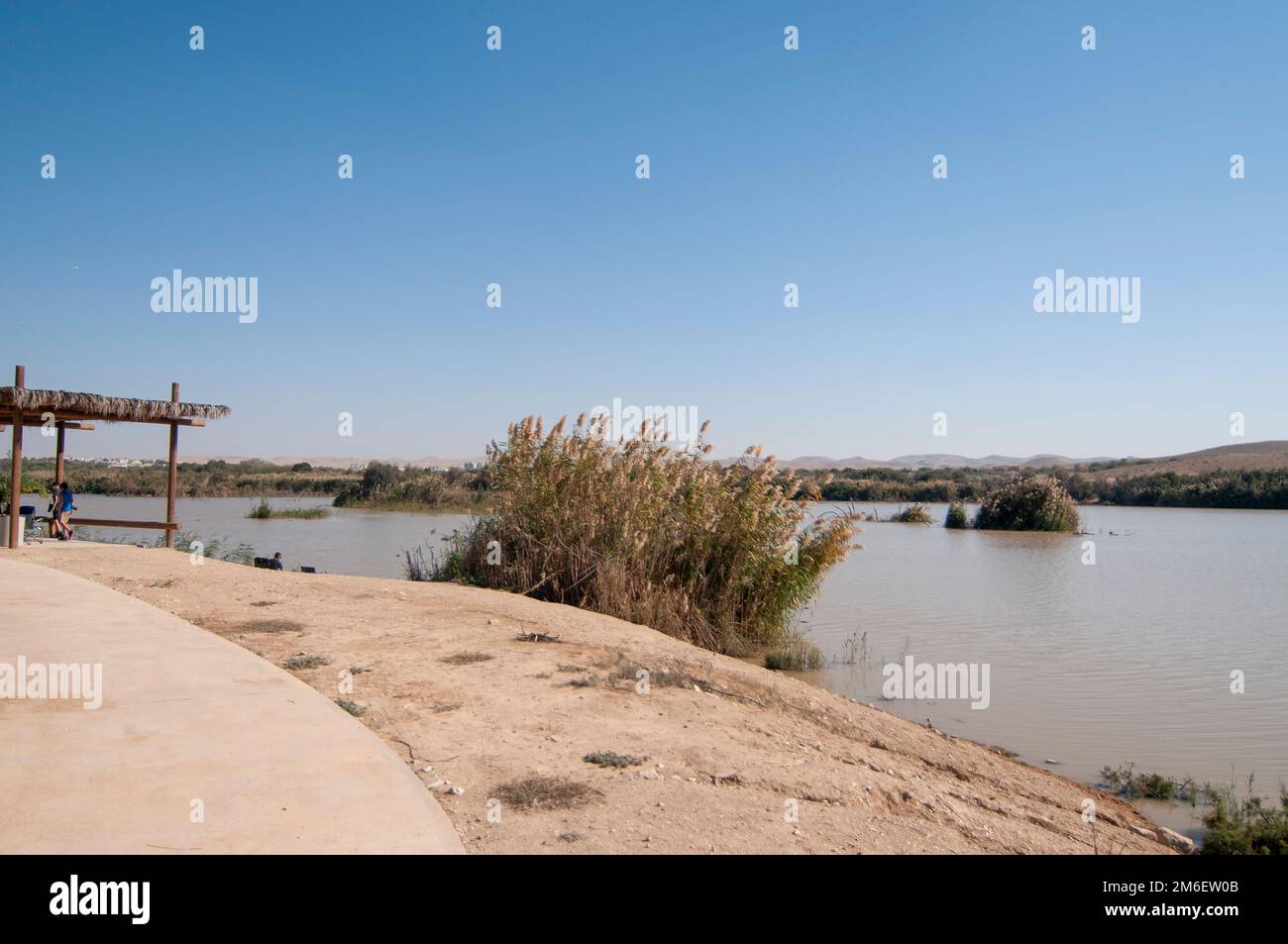 Yeruham Lake in the Yeruham park in the Negev Desert, Israel This lake ...