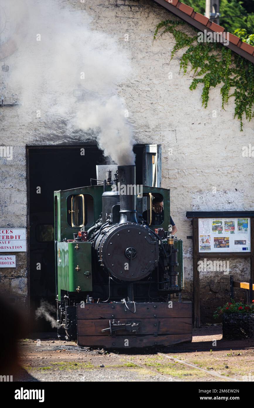 France, Moselle, Abreschviller, forest railway, tourist train, steam ...