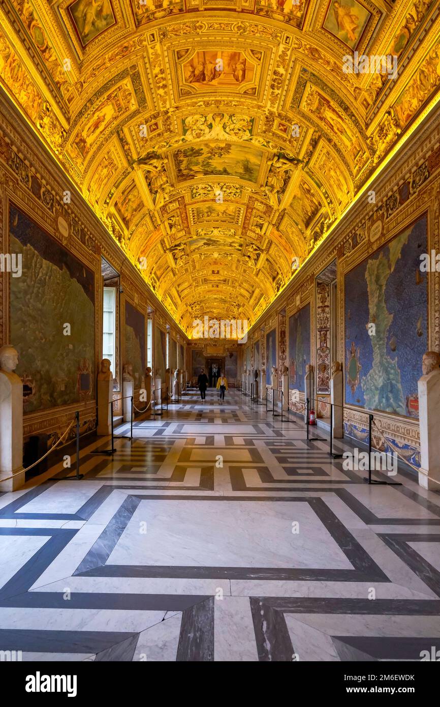 Beautiful Arched Passage Corridor Inside the Vatican Museum Stock Photo ...