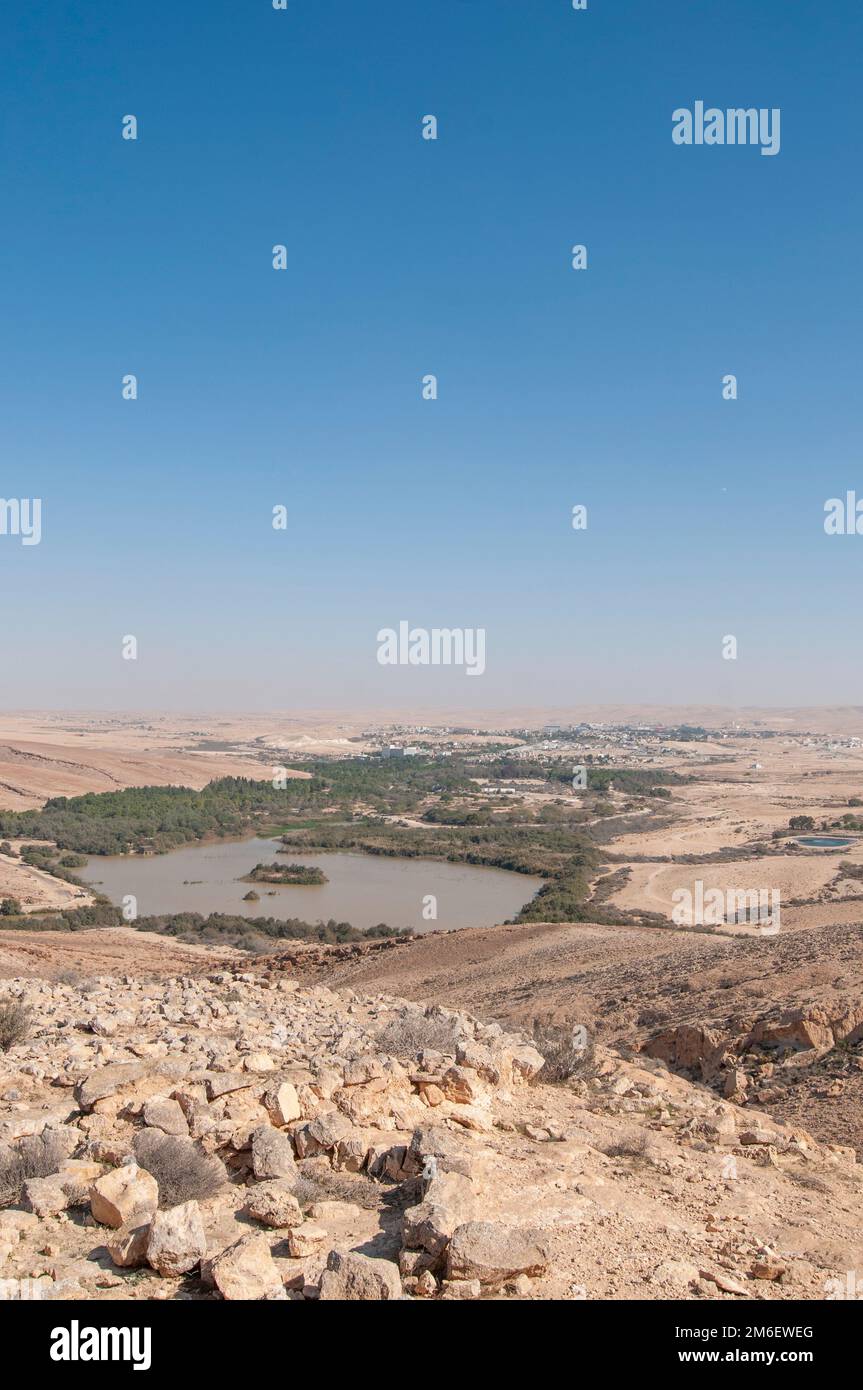 Yeruham Lake in the Yeruham park in the Negev Desert, Israel This lake ...
