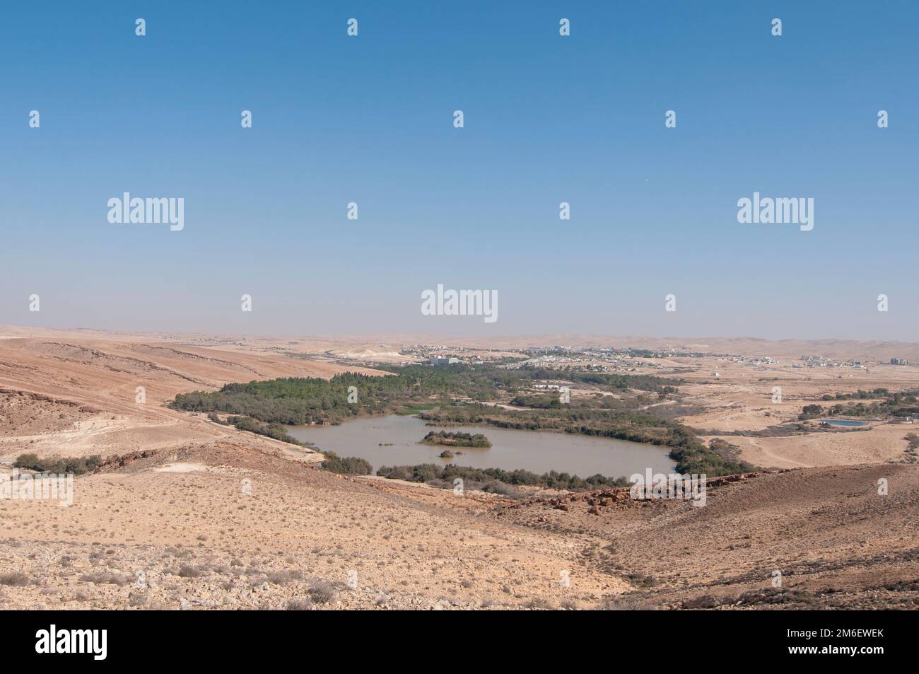 Yeruham Lake in the Yeruham park in the Negev Desert, Israel This lake ...