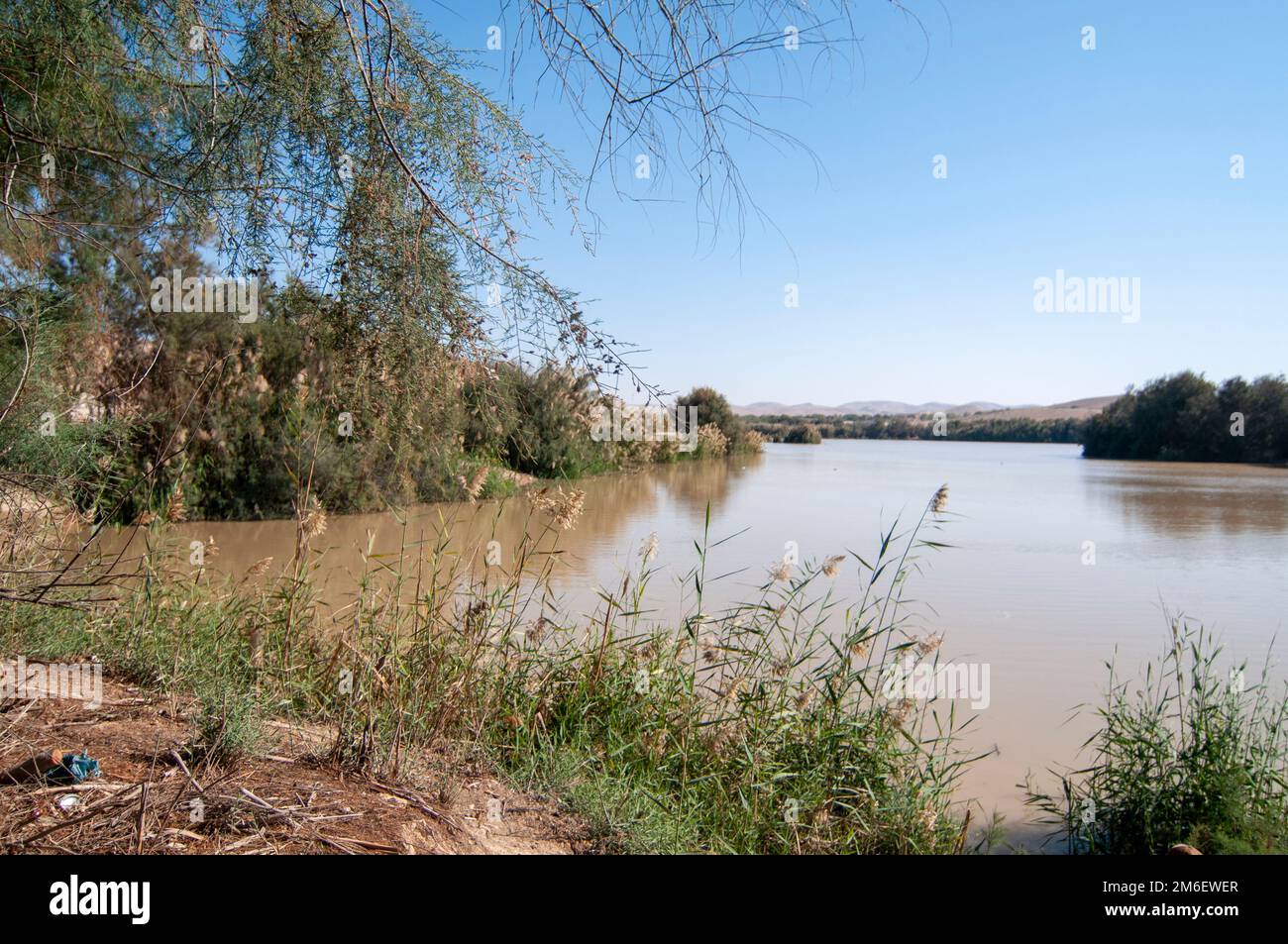 Yeruham Lake in the Yeruham park in the Negev Desert, Israel This lake ...