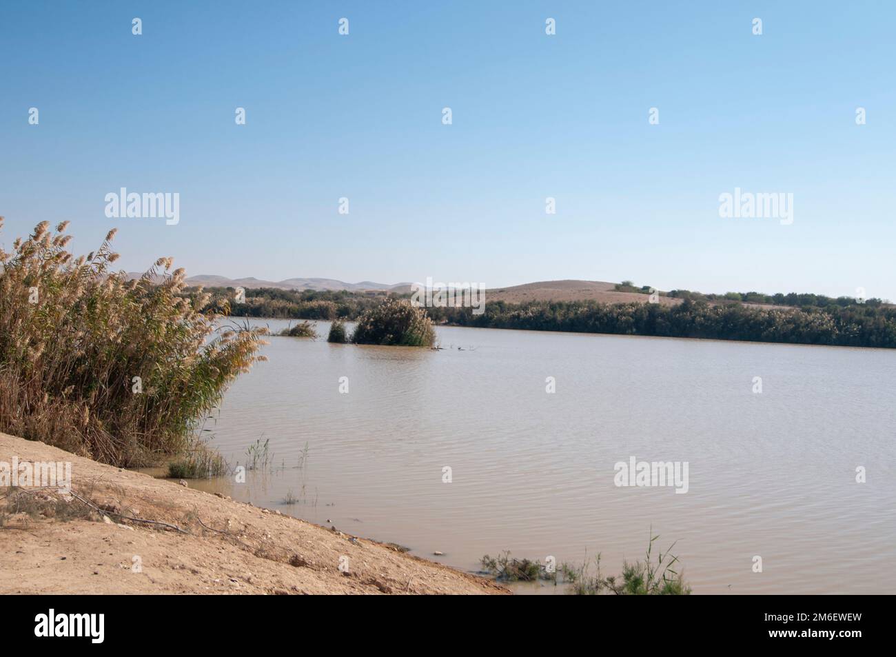 Yeruham Lake in the Yeruham park in the Negev Desert, Israel This lake ...