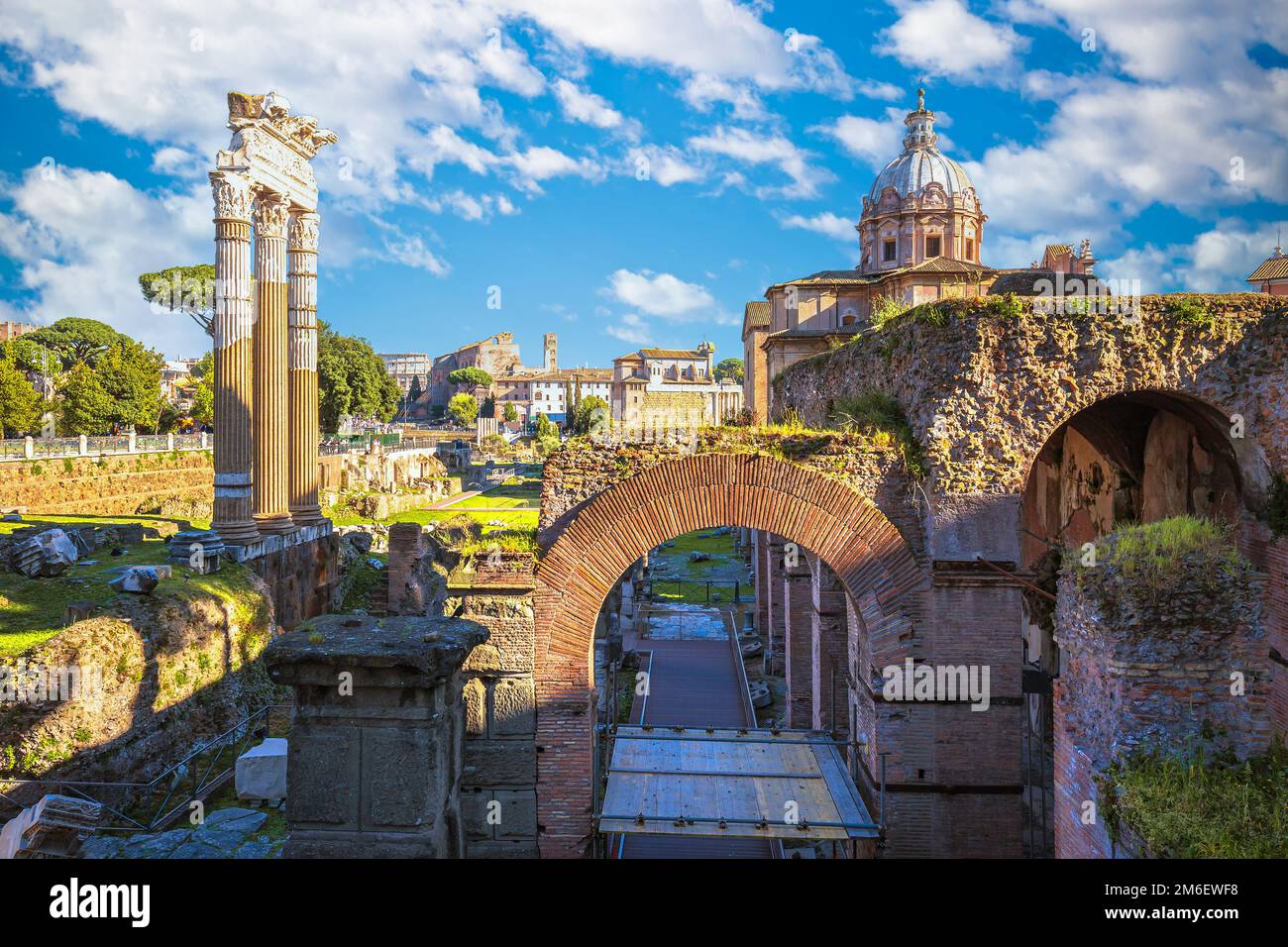 Historic Rome ruins on Forum Romanum view, eternal city of Rome ...