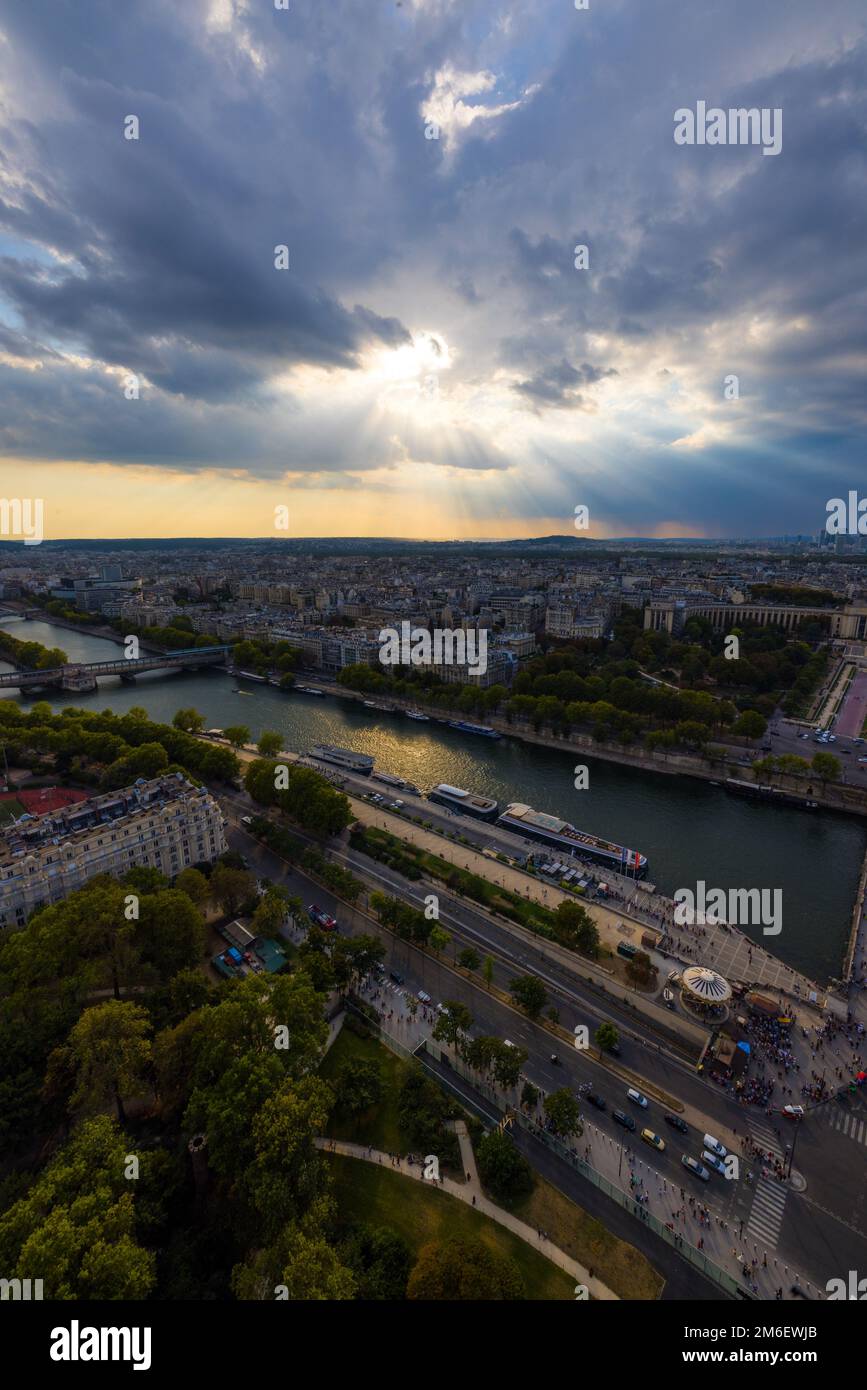 The Eiffel tower and the view from the second floor. Paris, France ...
