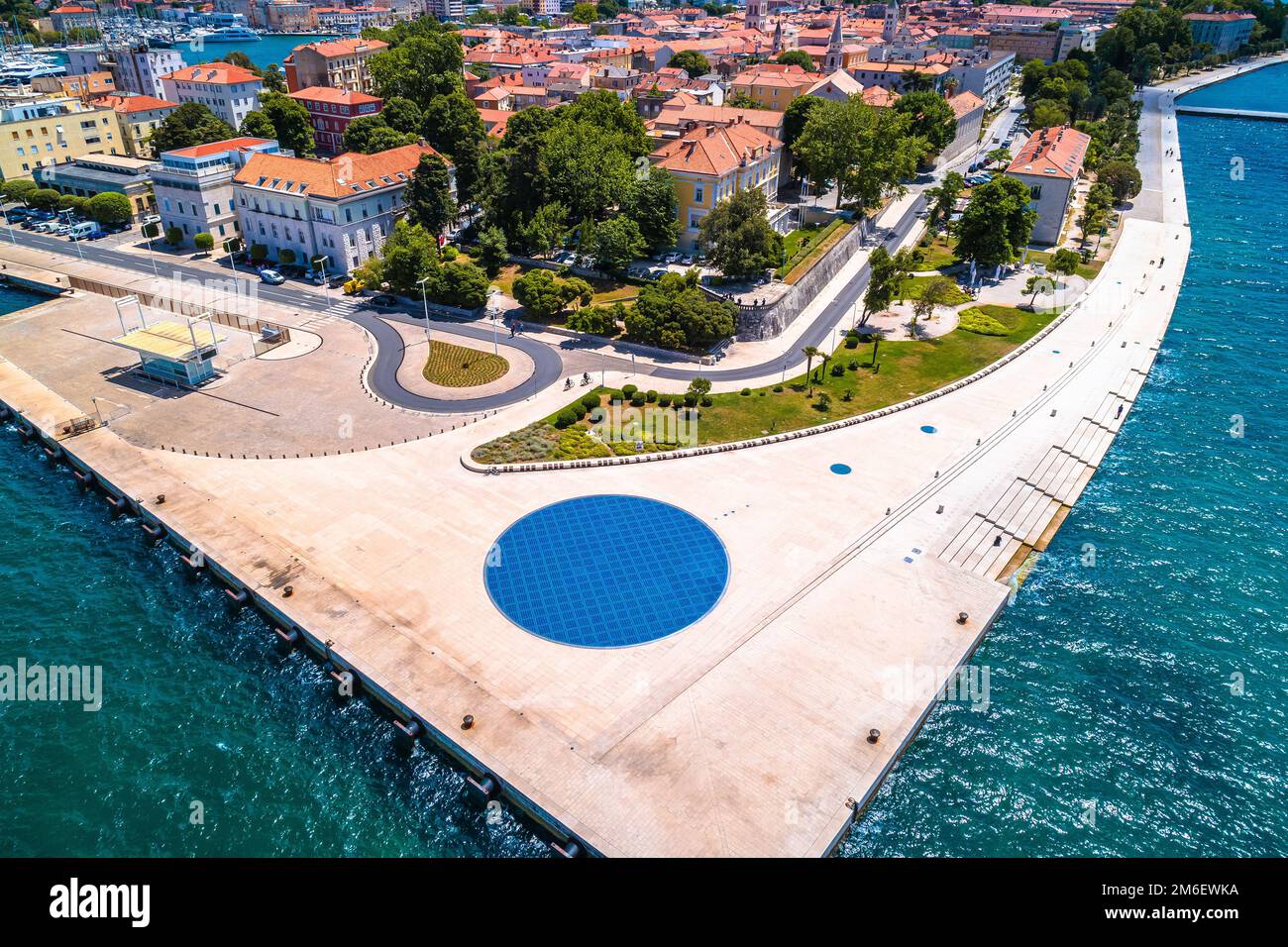 Zadar. Town of Zadar famous tourist landmarks aerial view, Dalmatia ...