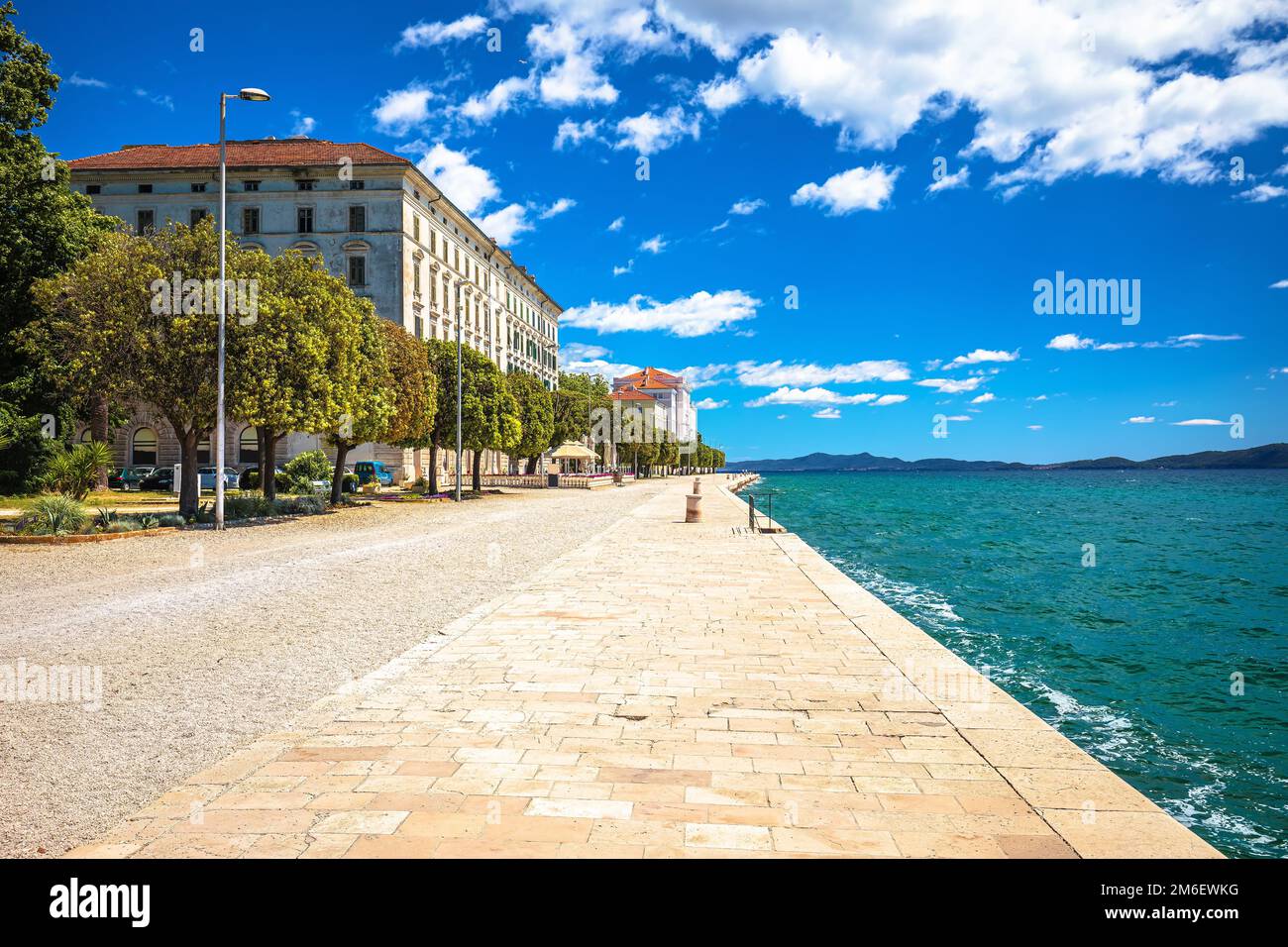 Zadar. King Kresimir coast in city of Zadar waterfront view. Dalmatia ...