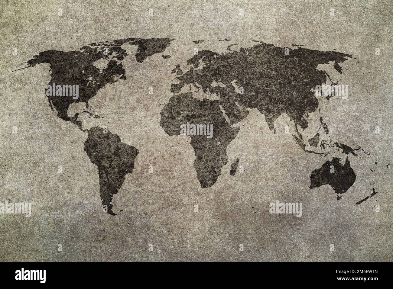 Grunge map of the world Stock Photo - Alamy