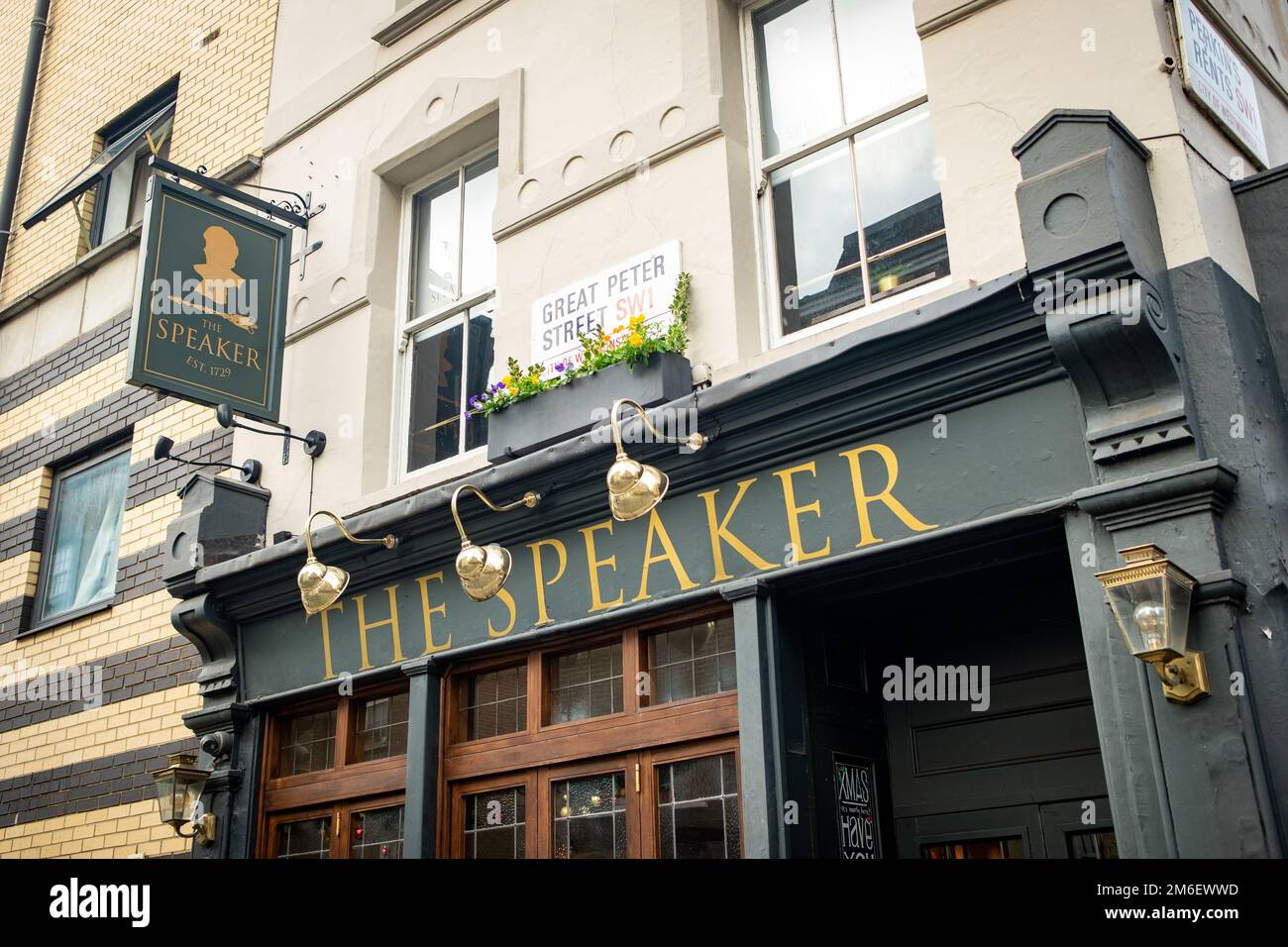 London- November 2022: The Speaker Pub on Great Peter Street SW1 Stock ...