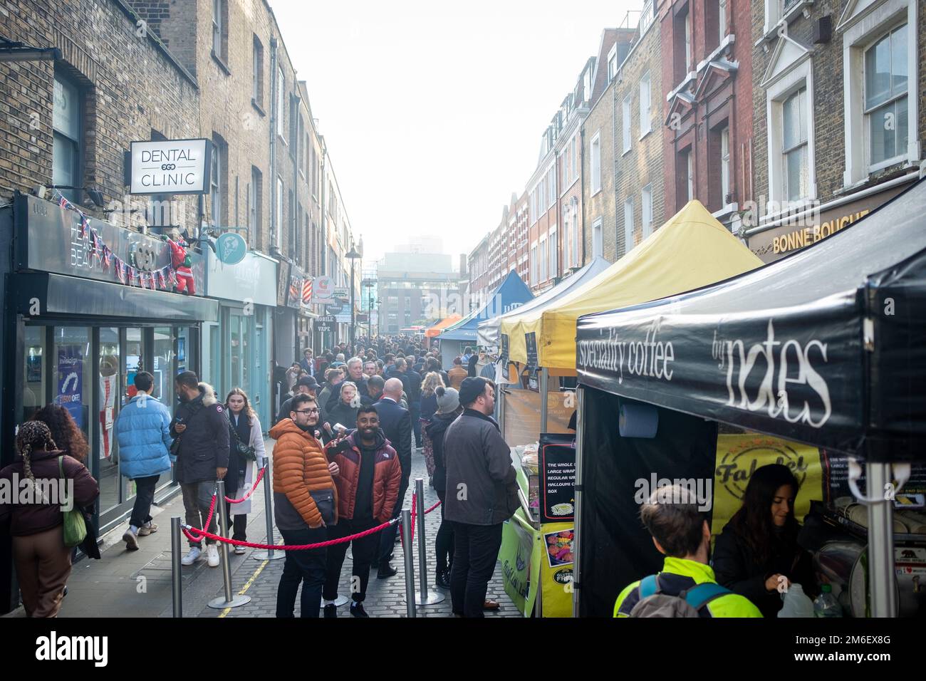 London- November 2022: Strutton Ground Market off Victoria Street in ...