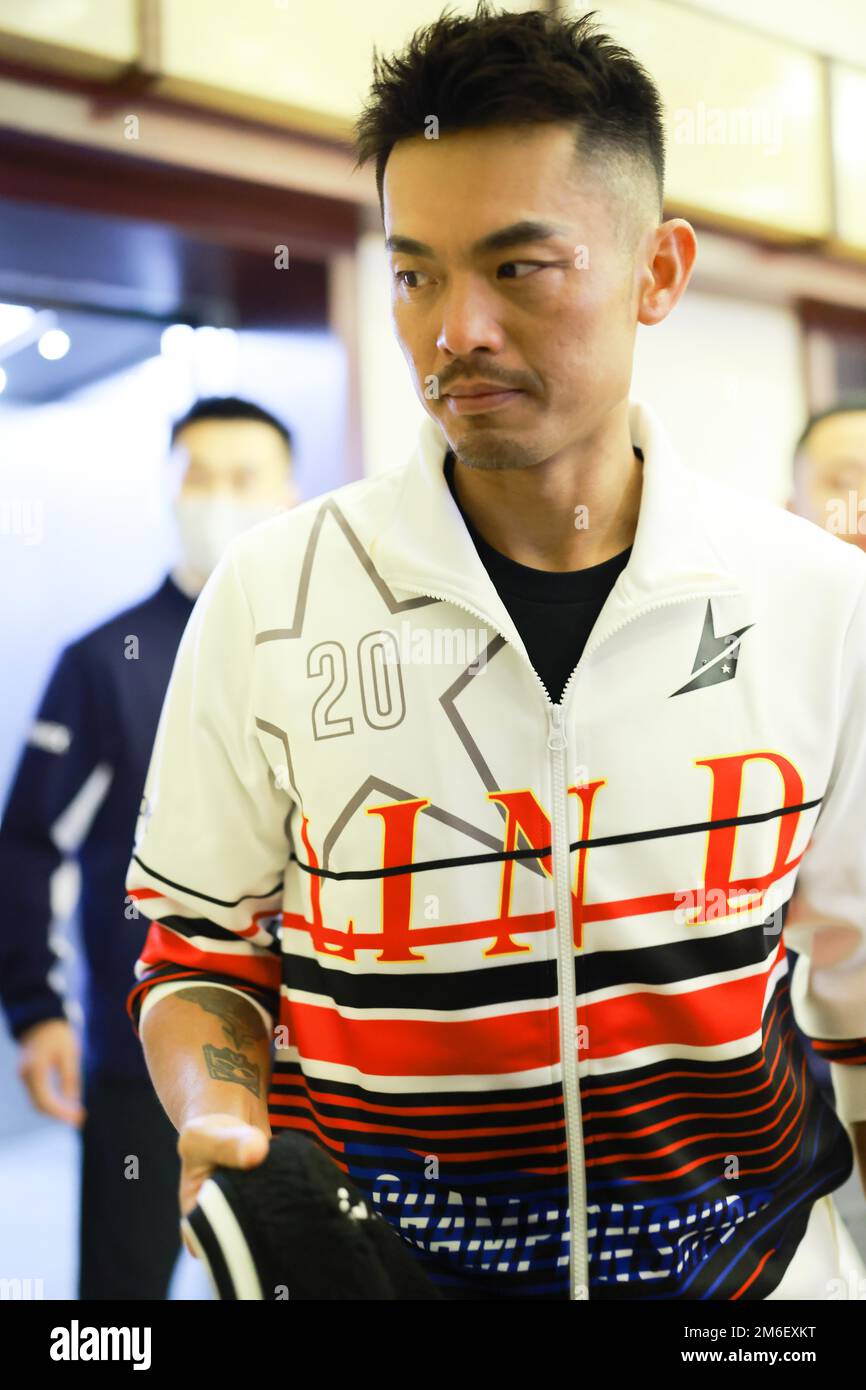Chinese former professional badminton player Lin Dan attended an ...