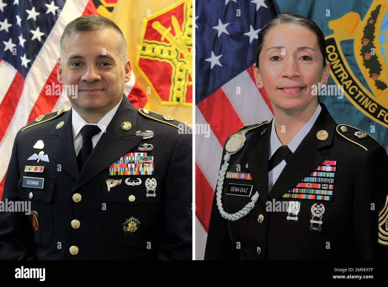 Command Sgt. Maj. Jason Gusman, left, will assume the senior enlisted ...