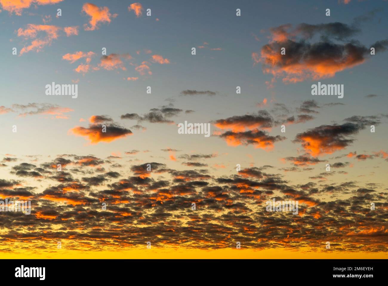 Beautiful Golden clouds illuminated by the rays of the sun at sunset ...