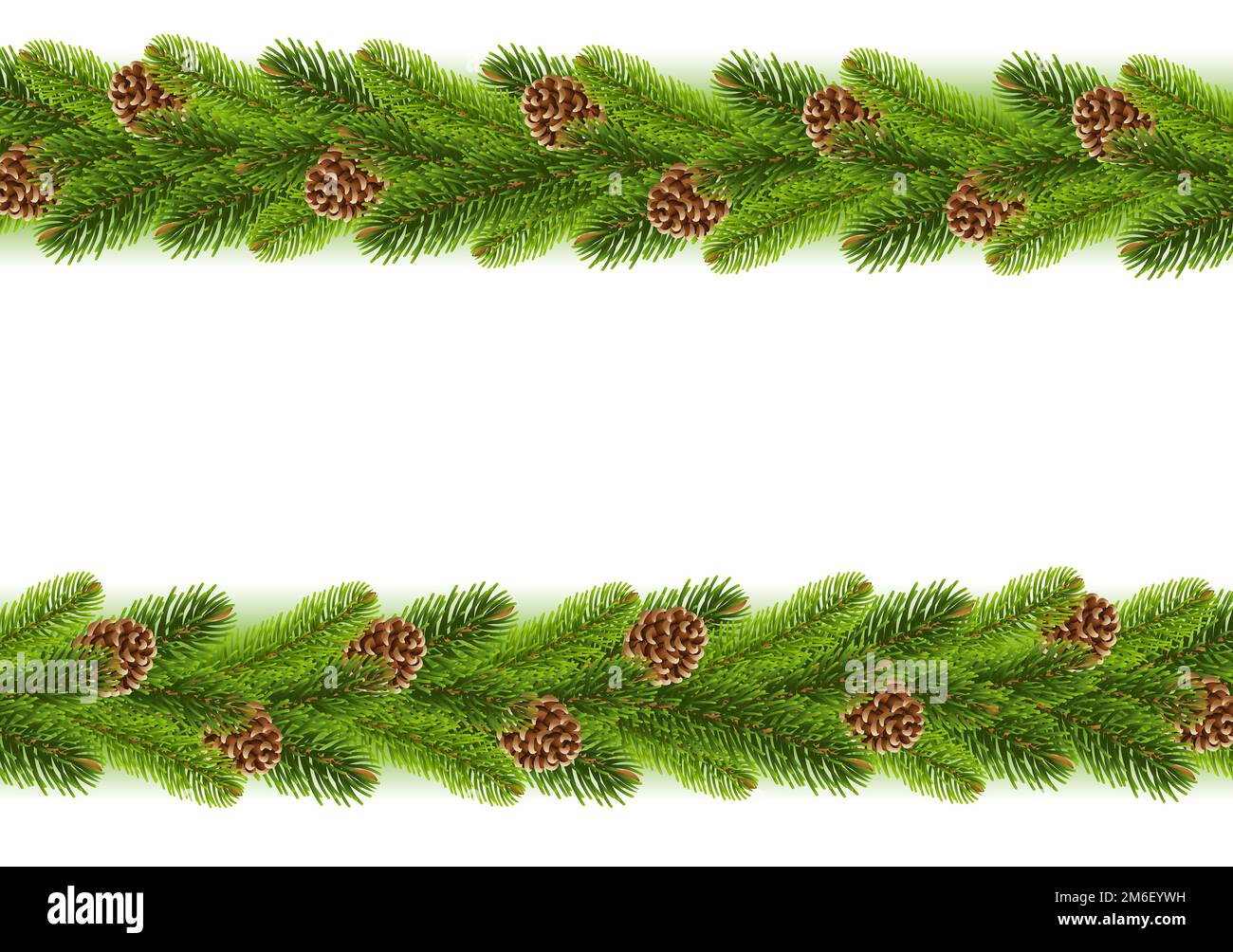 Christmas tree branches border decorations Cut Out Stock Images ...