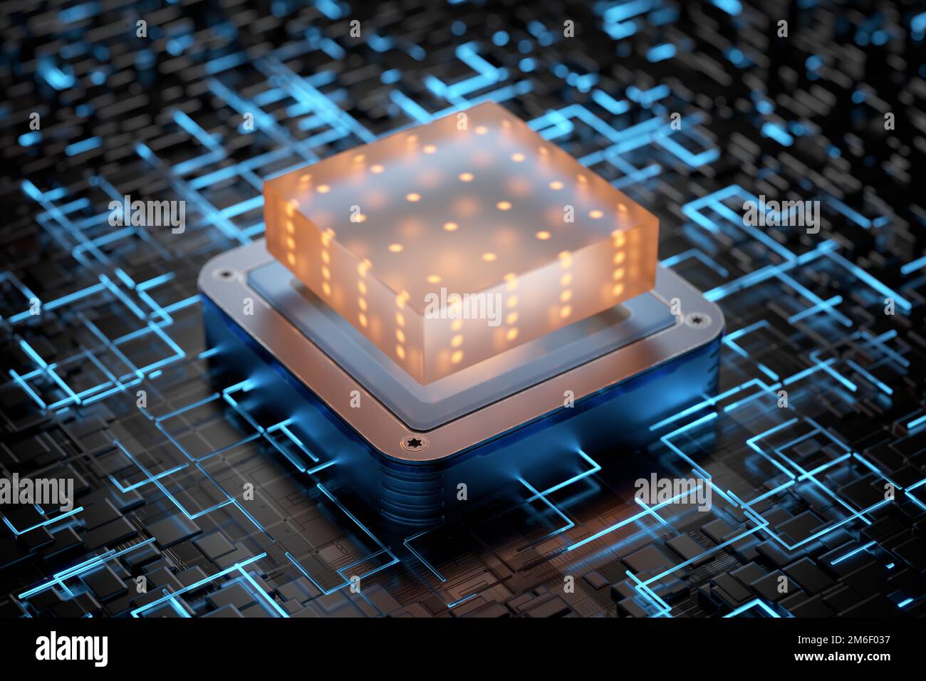 quantum processor on an electronic board. 3d render Stock Photo - Alamy
