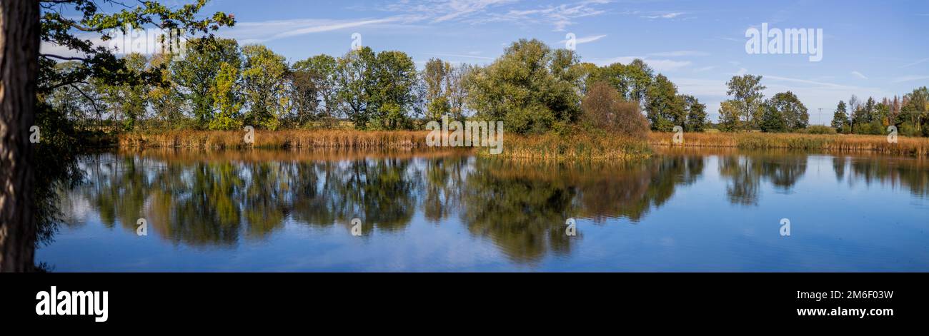 Landscape at the lake - big panorama Stock Photo - Alamy