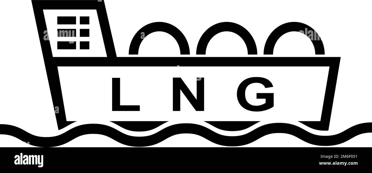 LNG tanker icon on the sea. Editable vector Stock Vector Image & Art ...