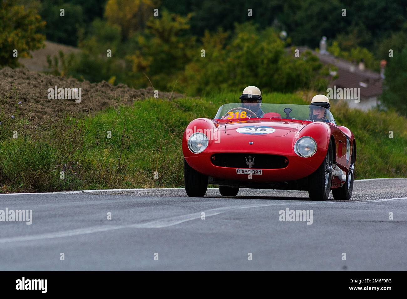MASERATI 150 S 1955 on an old racing car in rally Mille Miglia 2020 the ...