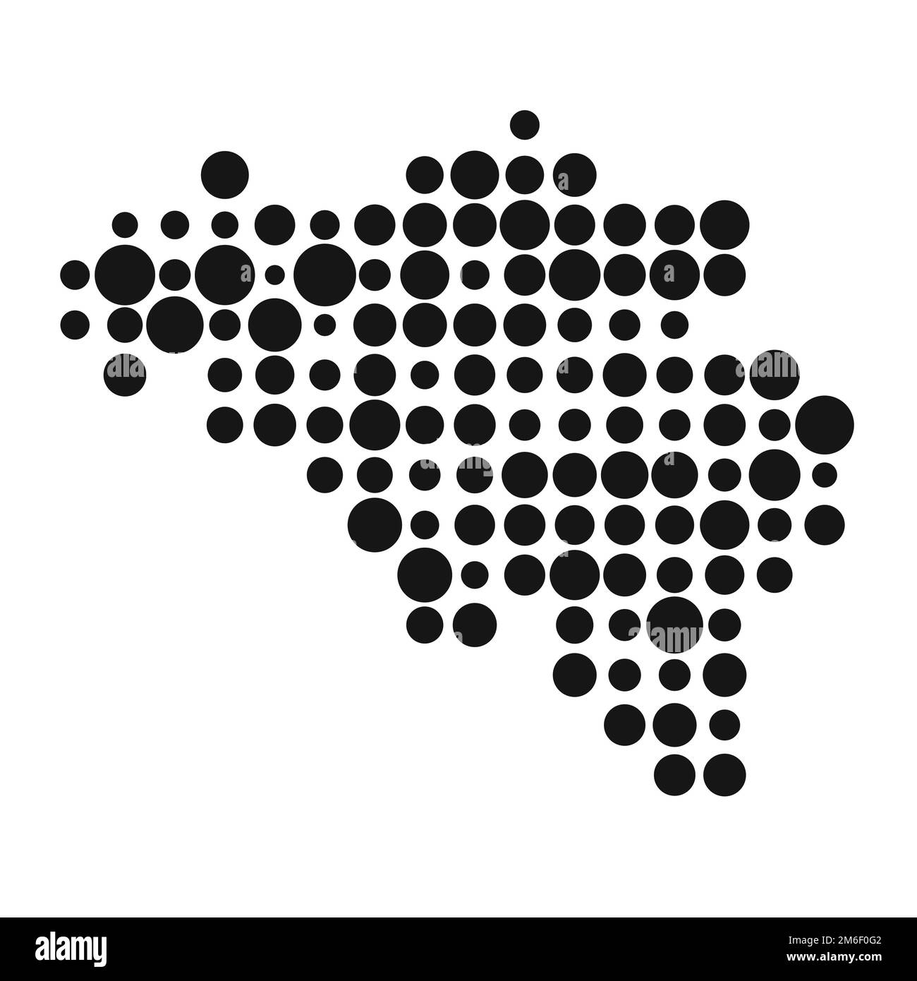 Belgium Map Silhouette Pixelated generative pattern illustration Stock ...
