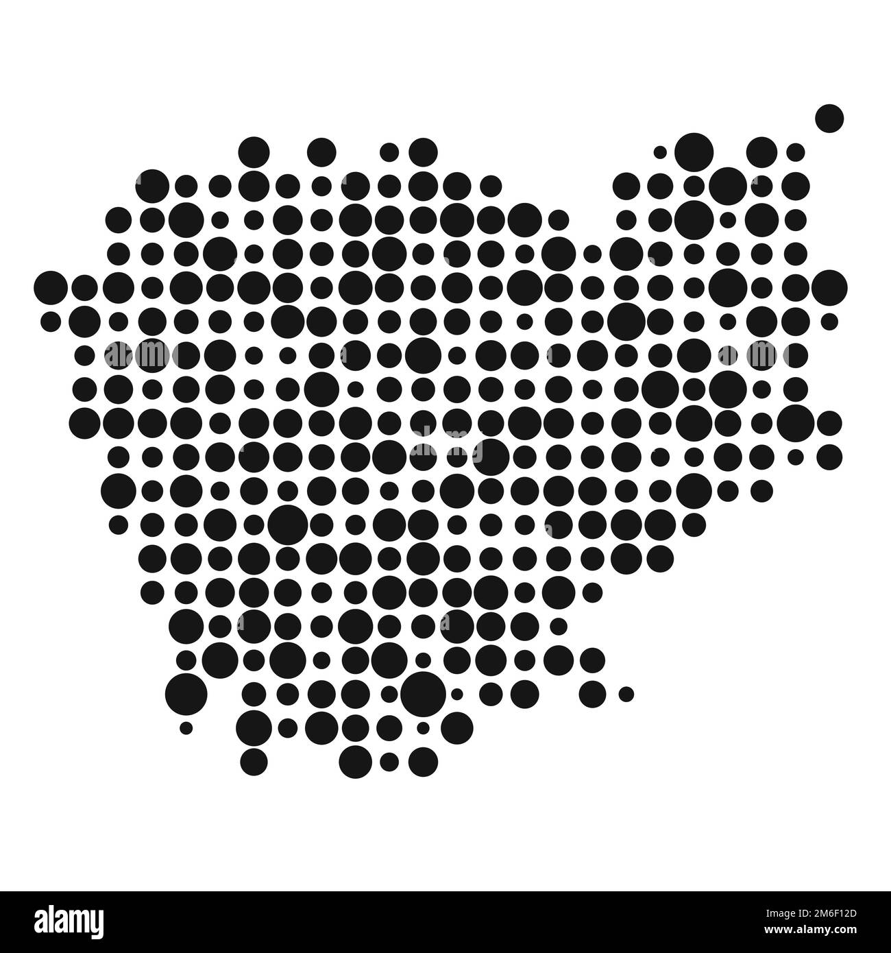 Cambodia Map Silhouette Pixelated generative pattern illustration Stock ...