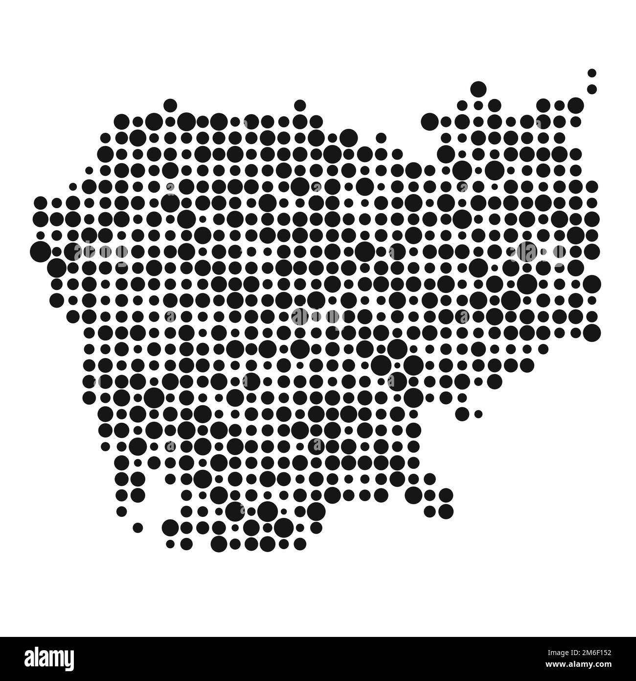 Cambodia Map Silhouette Pixelated generative pattern illustration Stock ...