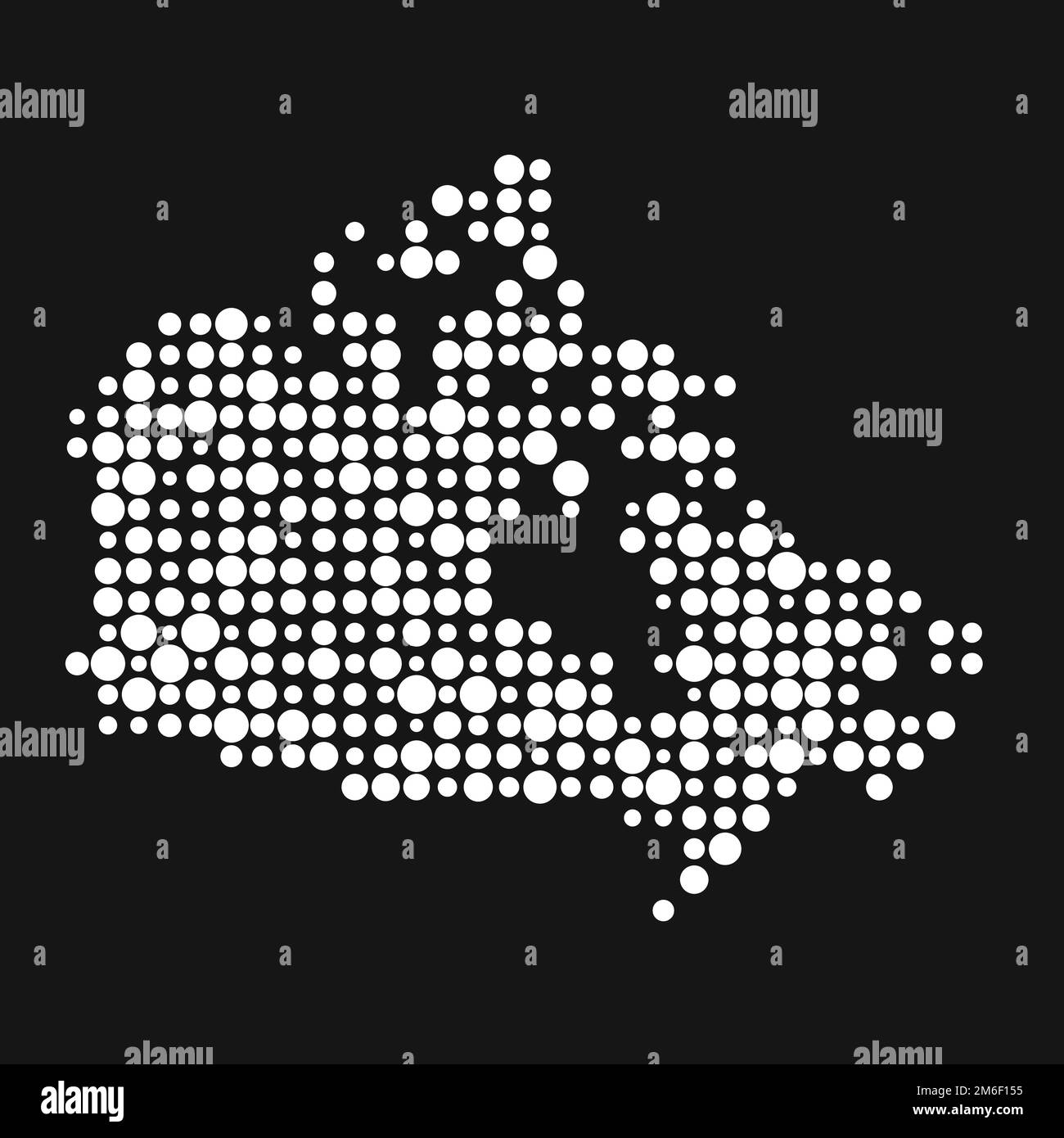Canada Map Silhouette Pixelated generative pattern illustration Stock ...