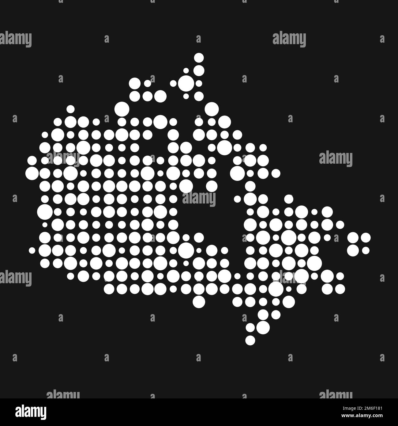 Canada Map Silhouette Pixelated generative pattern illustration Stock ...