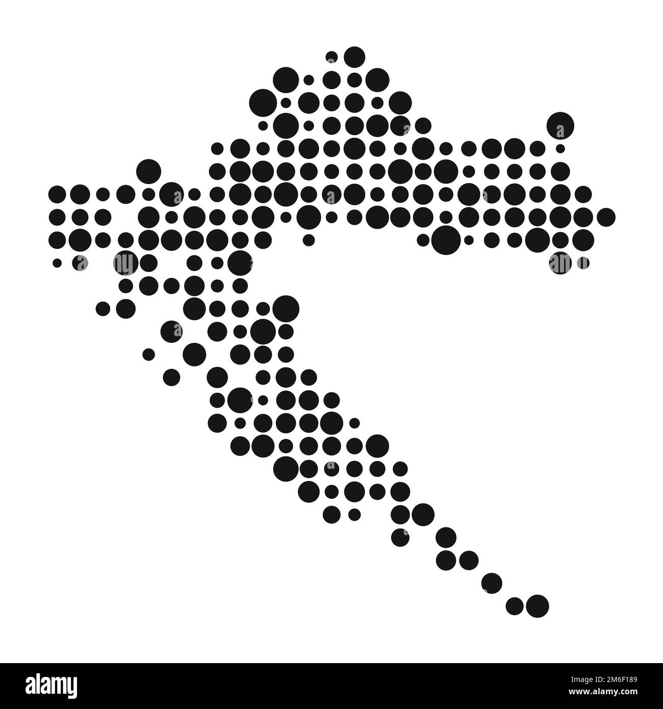 Croatia Map Silhouette Pixelated generative pattern illustration Stock ...